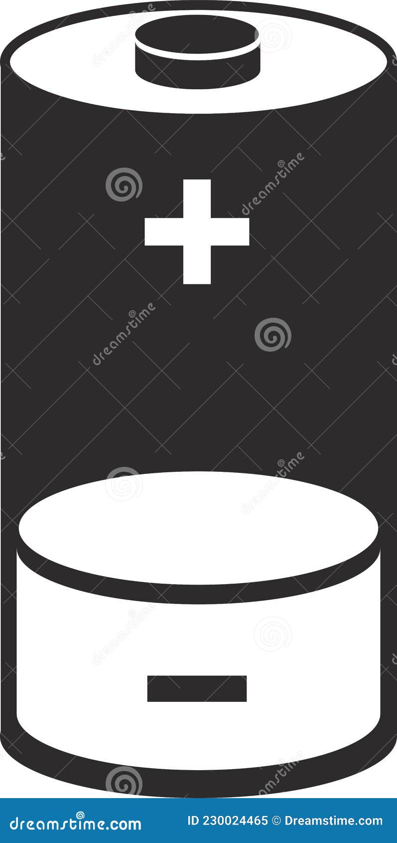 The Icon of the Positive and Negative Battery Charge. Stock Vector ...