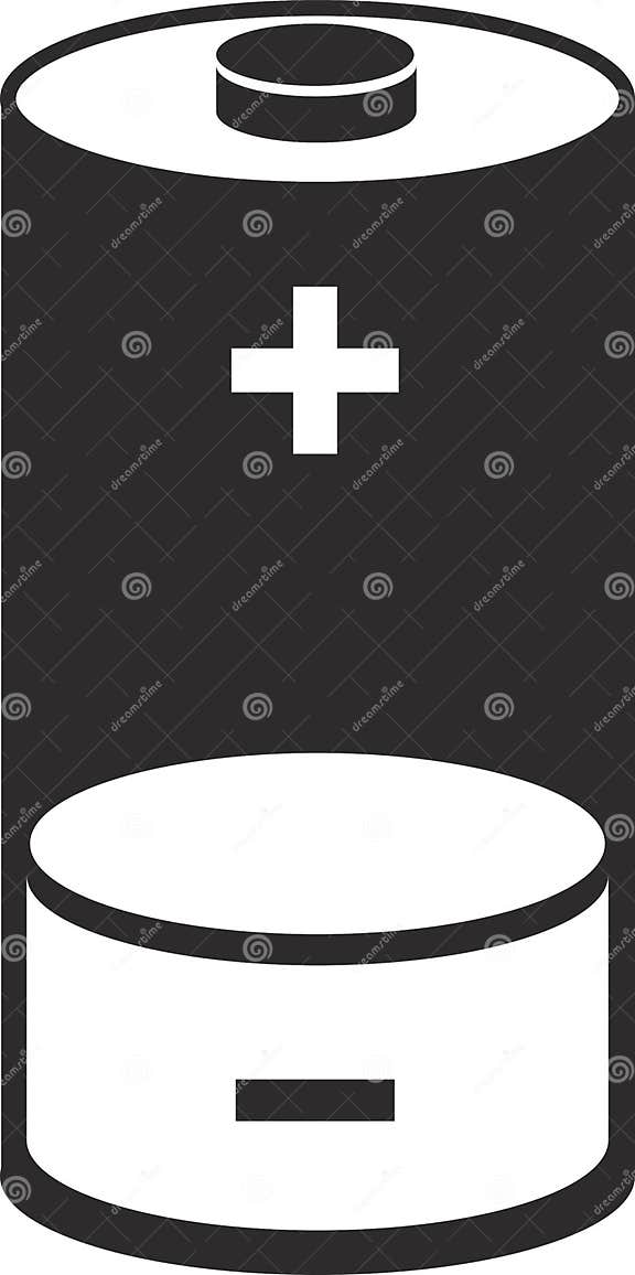 The Icon of the Positive and Negative Battery Charge. Stock Vector ...