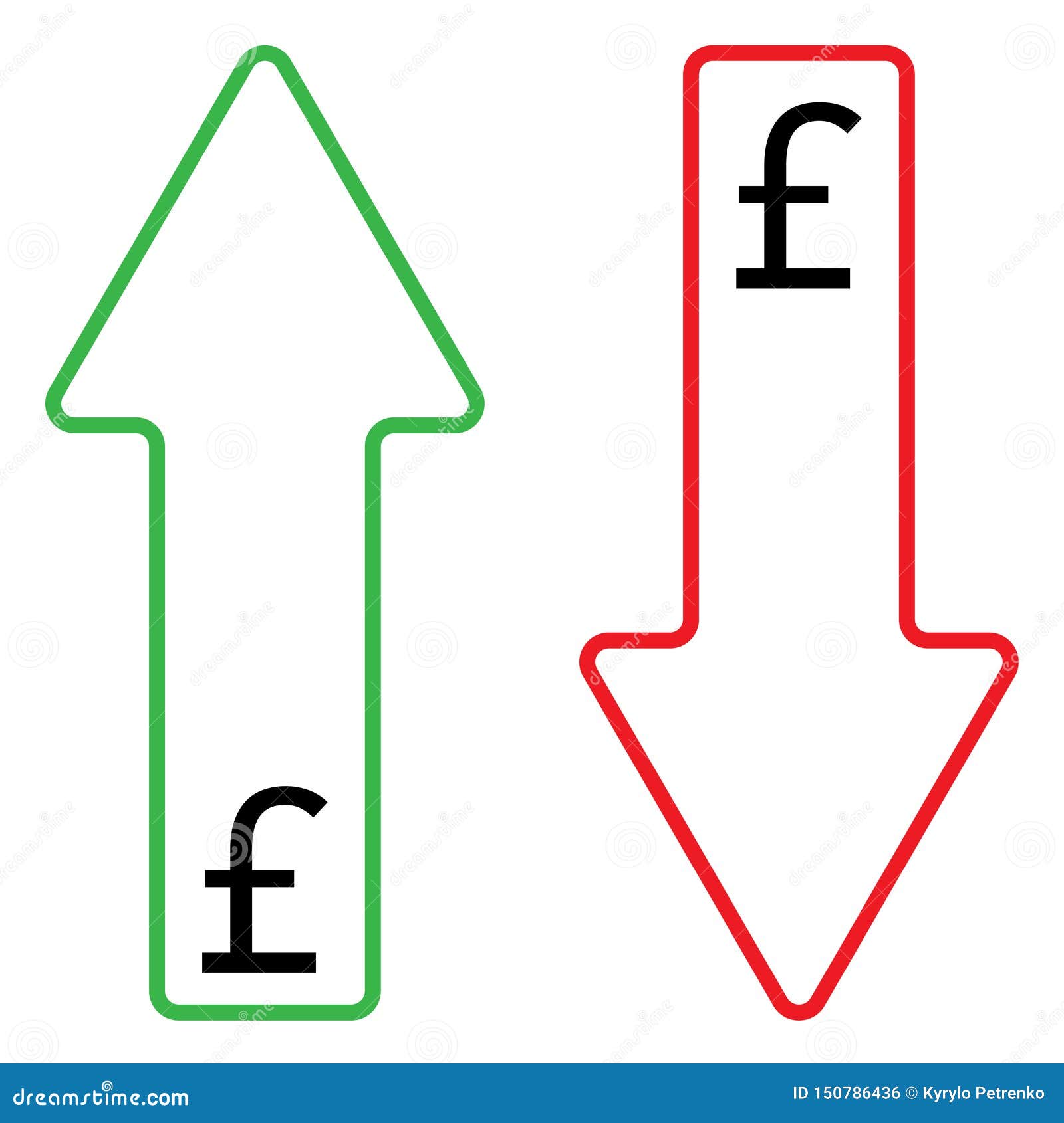 Icon of Pound Growing and Falling Color Stock Vector - Illustration of ...