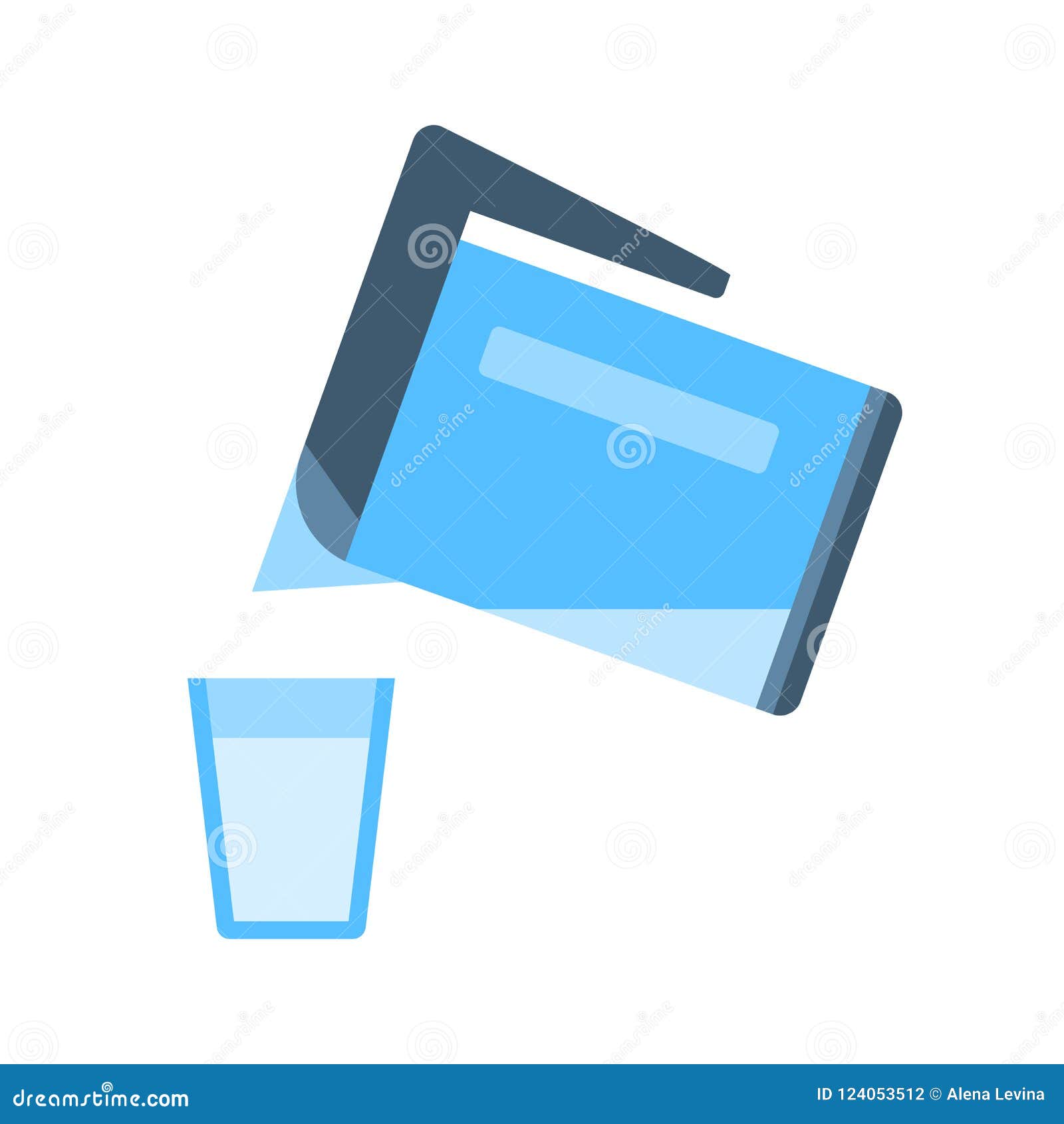 Icon Poured from a Jug into a Glass. Milk and Jug. Water Jug and Glass ...