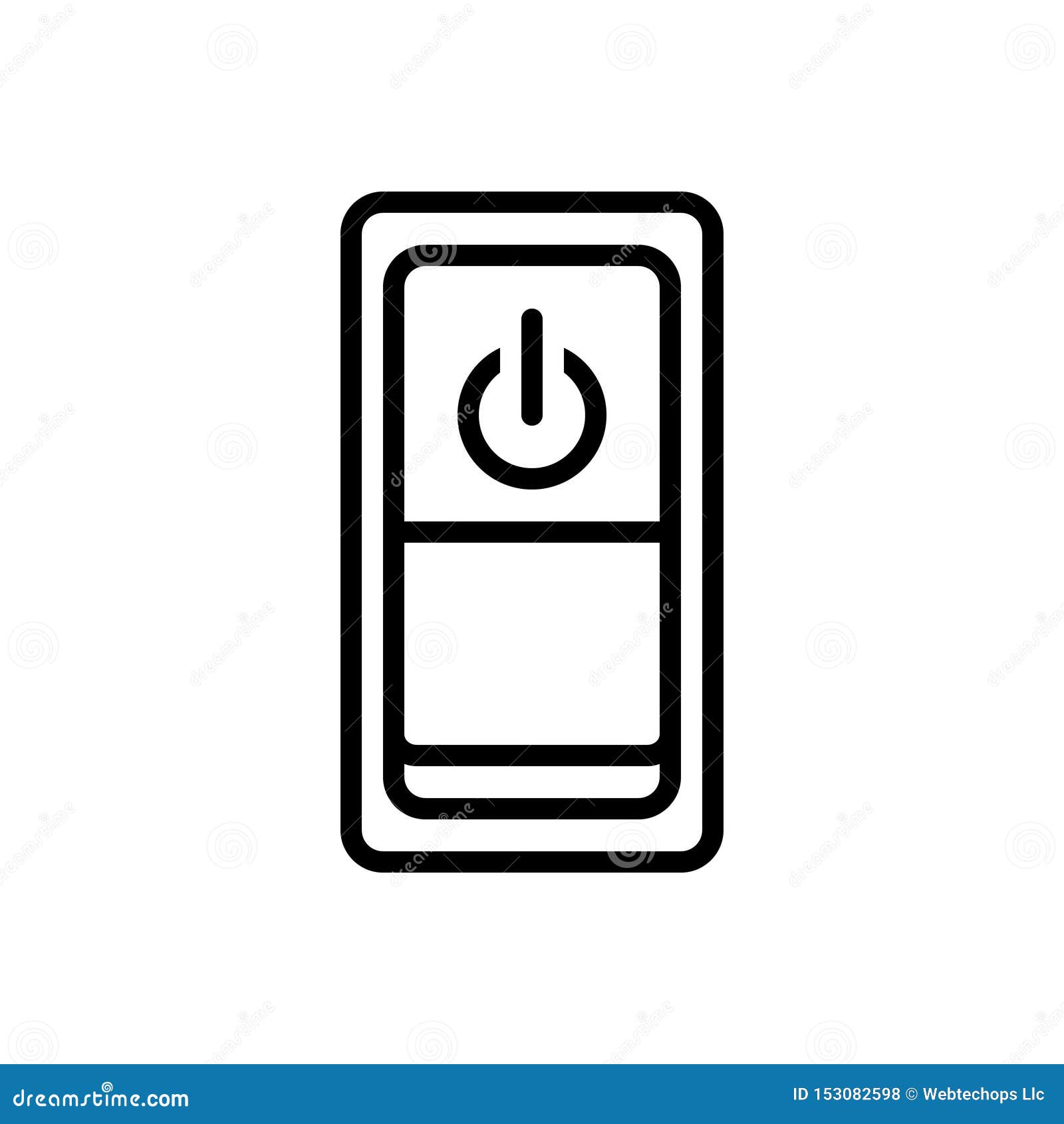 Black Line Icon for Power Switch, Button and Circuit Stock Vector ...