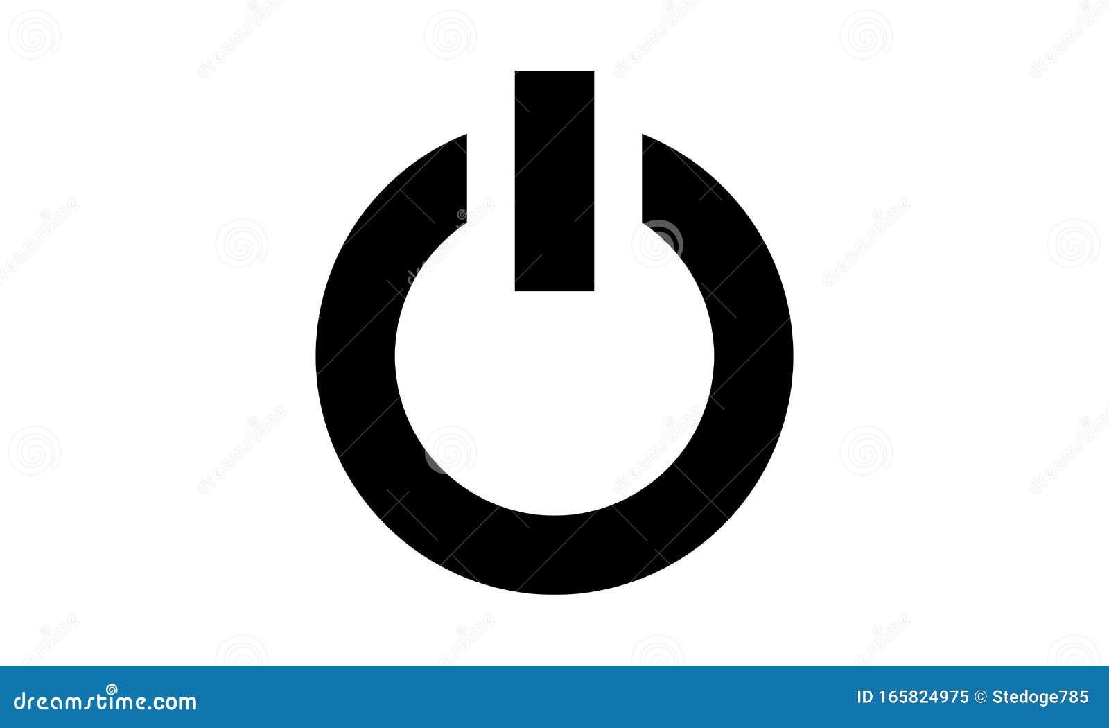 Icon Power Vector Button Black Isolated on White Background Stock ...