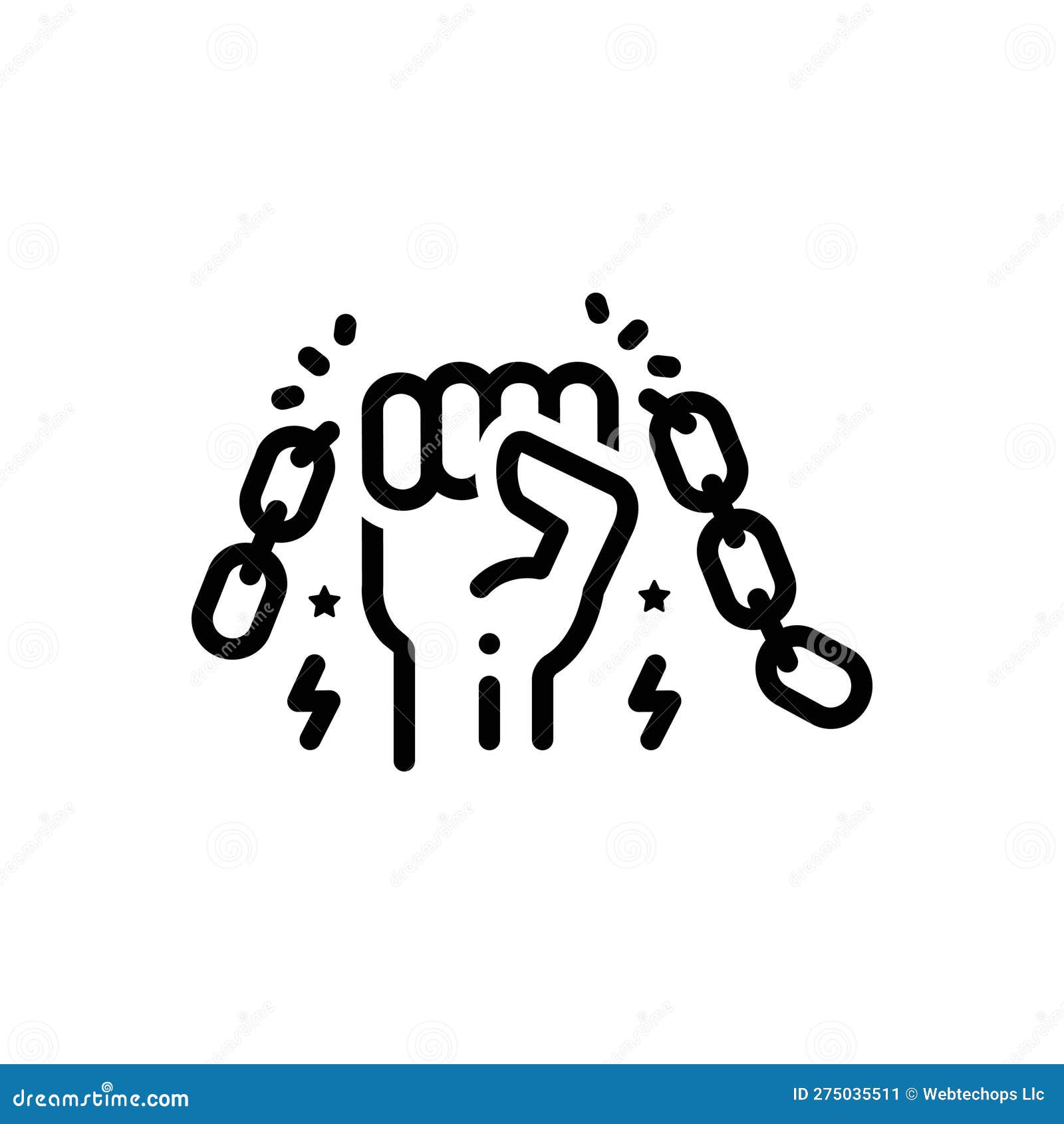 Black Line Icon for Powerful, Impressive and Breaker Stock Vector ...