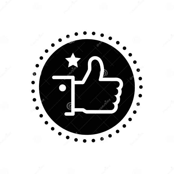 Black Solid Icon for Praise, Admiration and Acclaim Stock Vector ...