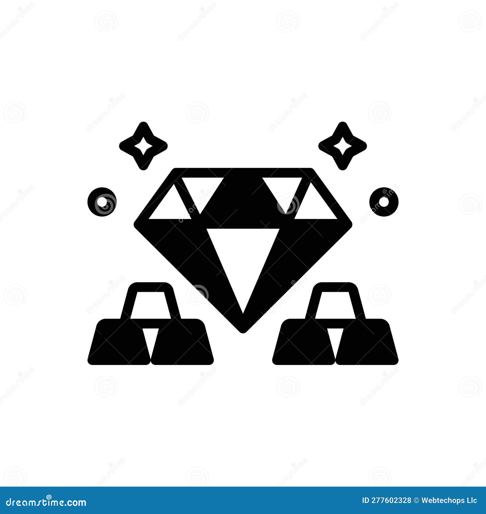 Black Solid Icon for Precious, Valuable and Diamond Stock Vector ...