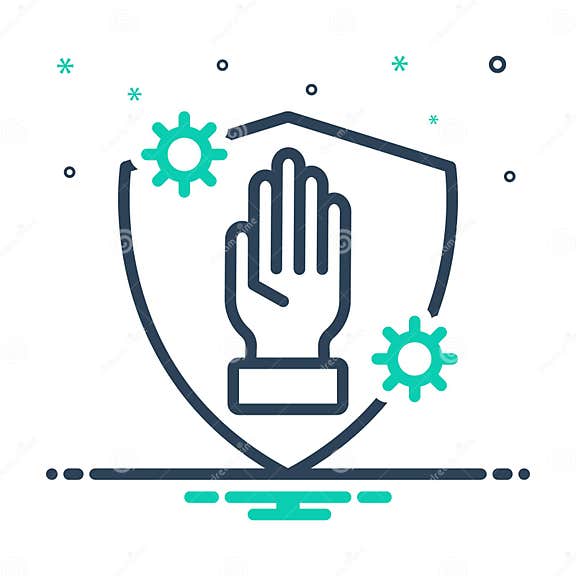 Mix Icon for Prevention, Stopover and Shield Stock Vector ...