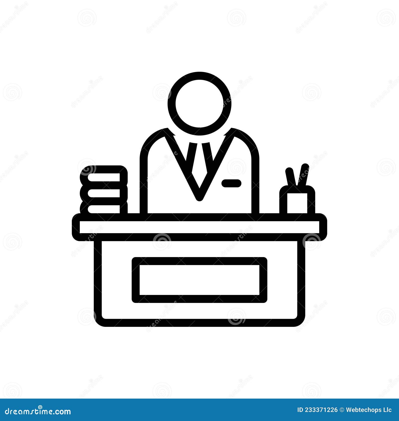 Black Line Icon for Principal, School Teacher and Office Stock Vector ...