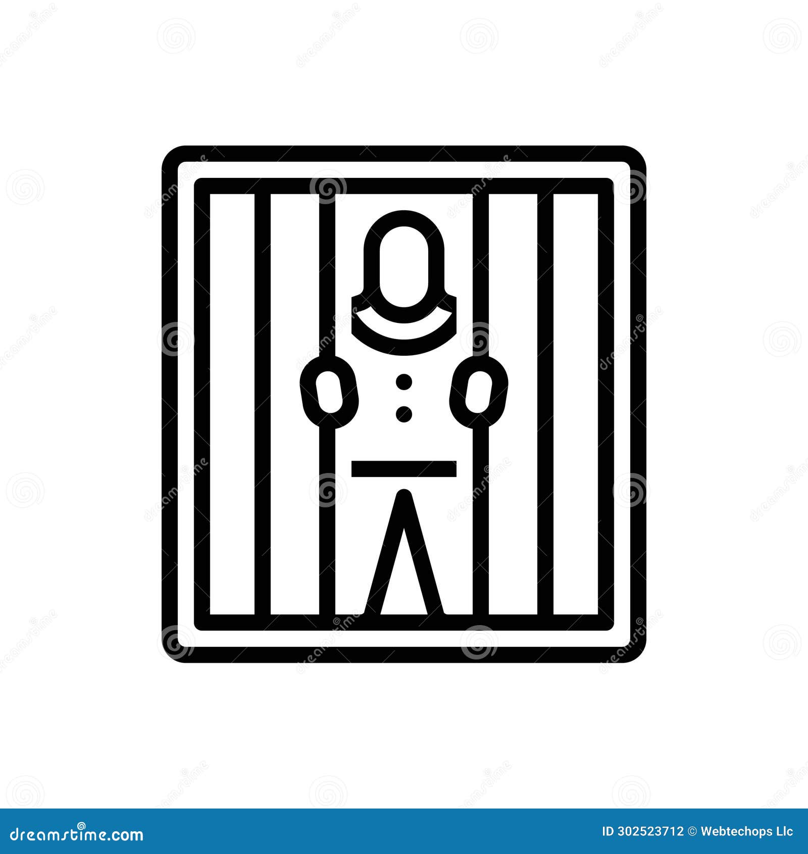 Black Line Icon for Prison, Criminal and Arrest Stock Vector ...