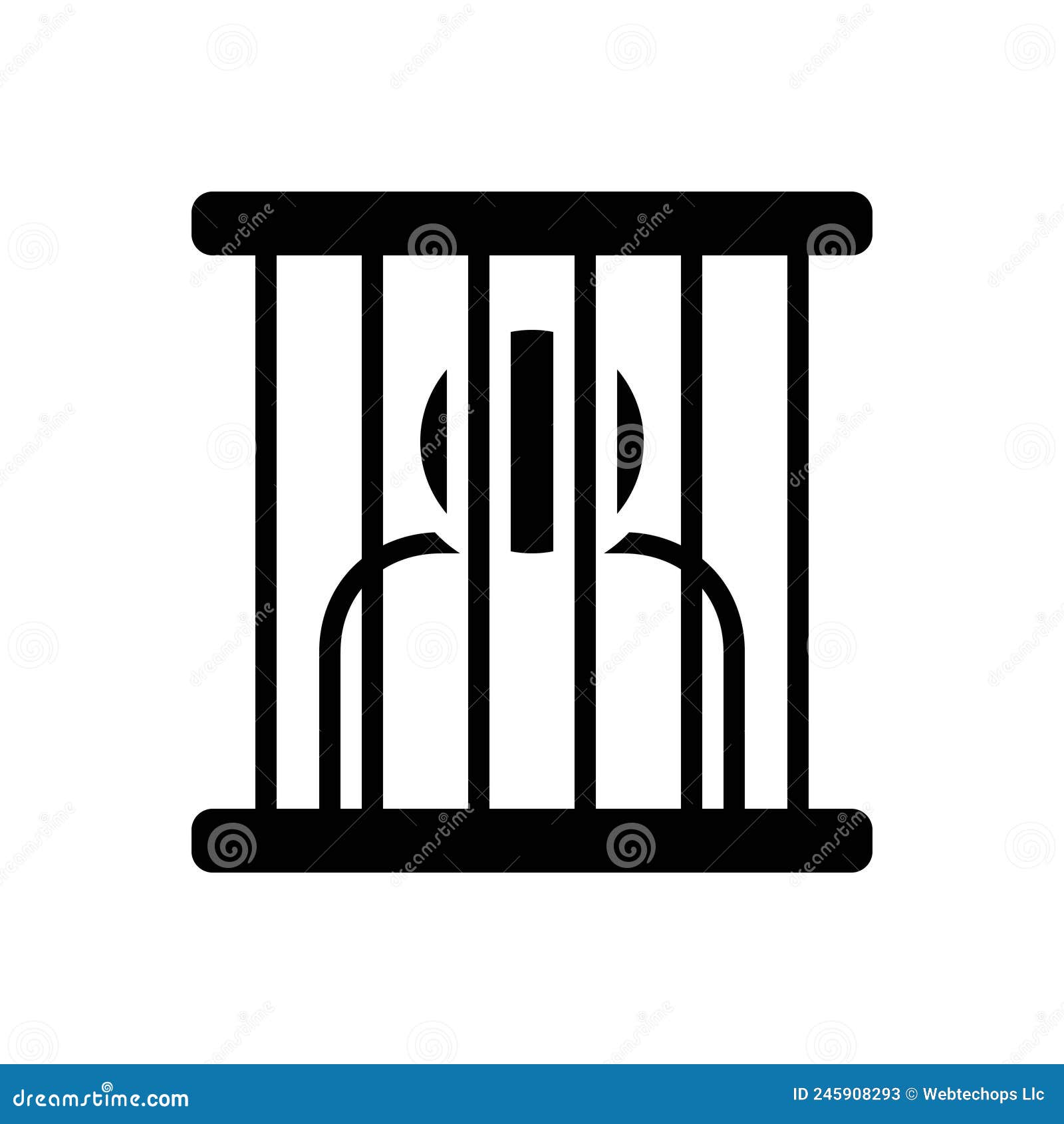 Black Solid Icon for Prisoner, Captive and Jail Stock Vector ...