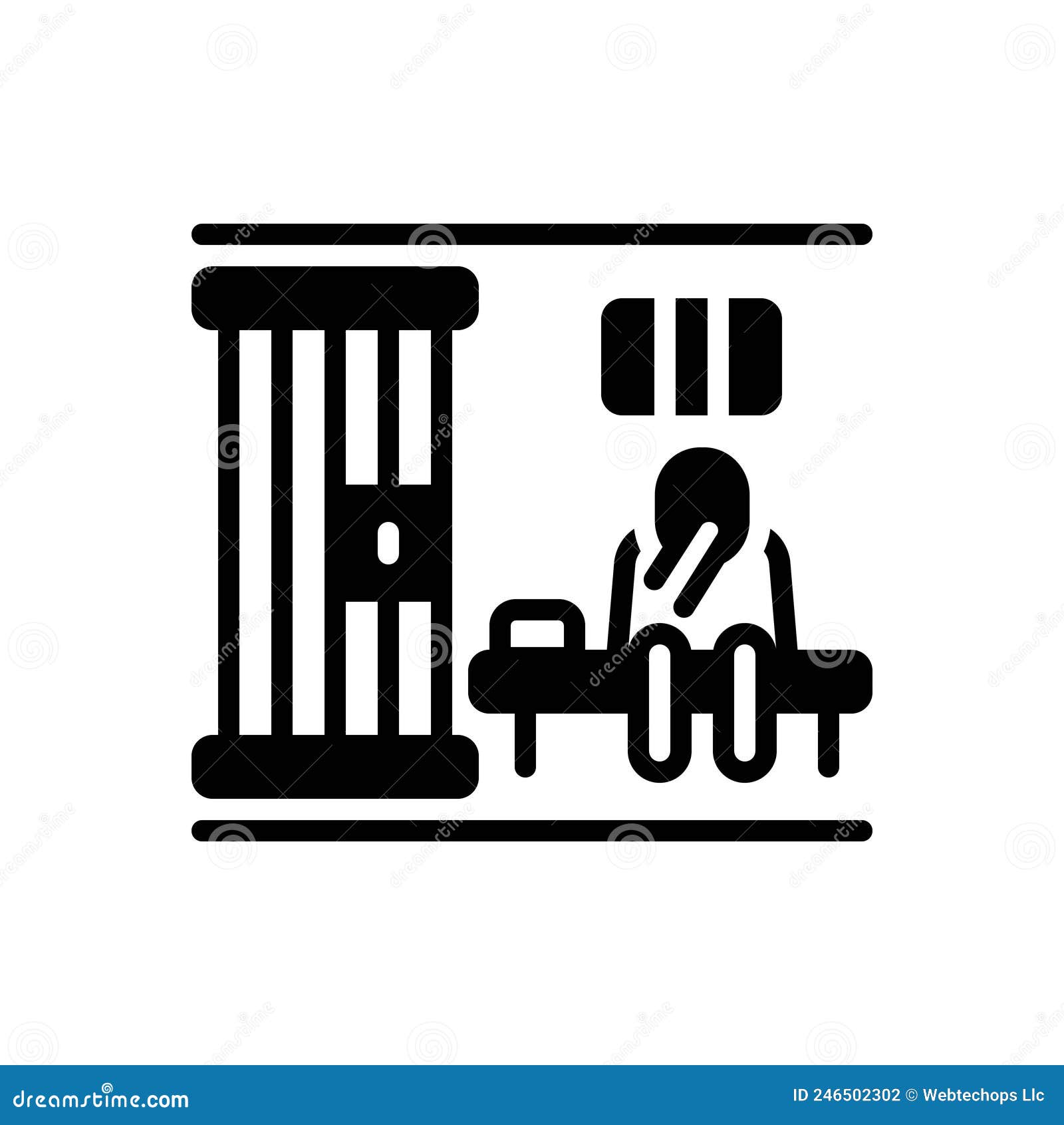 Black Solid Icon for Prisoner, Jailbird and Inmate Stock Vector ...