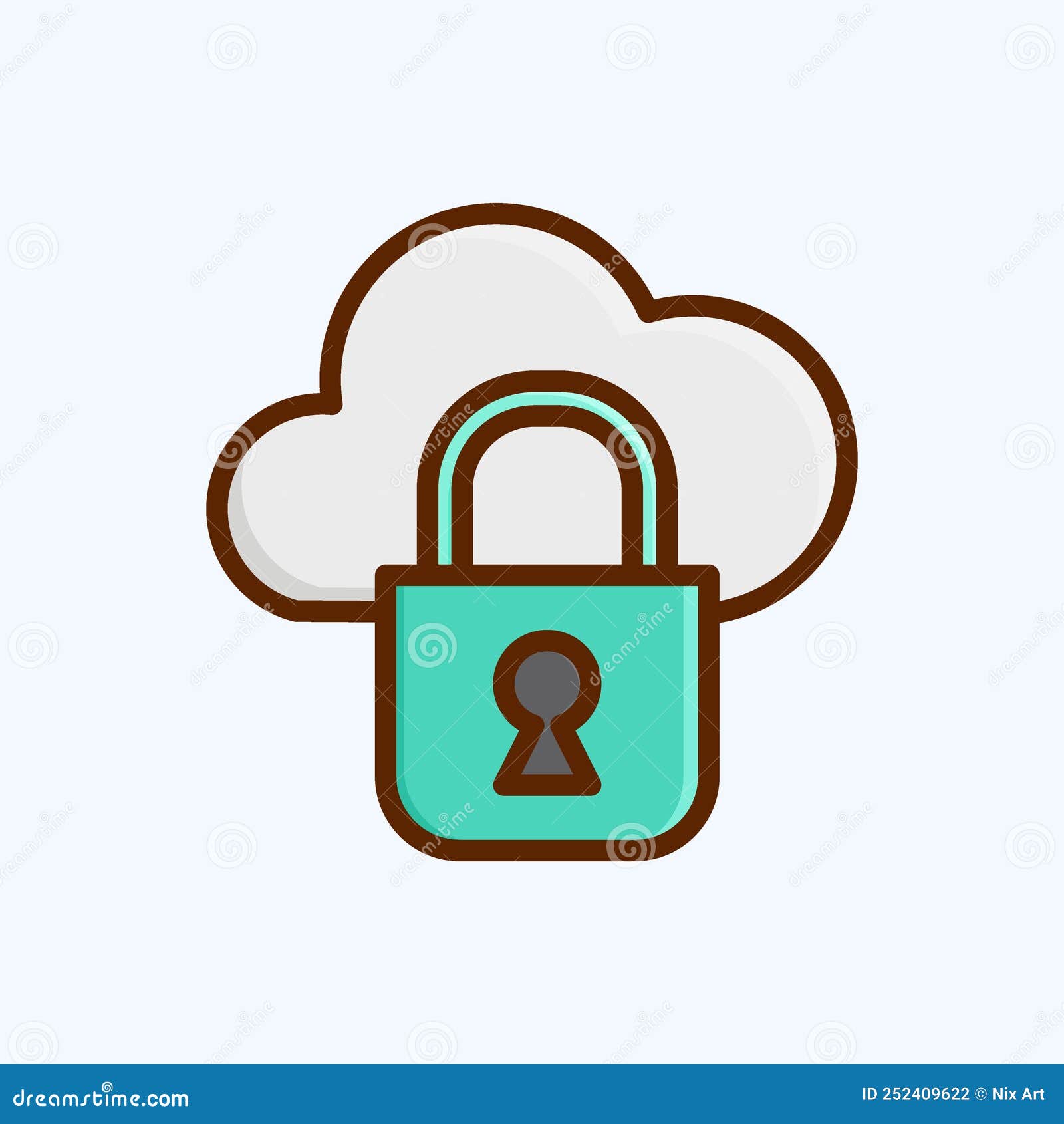 Icon Private Cloud. Suitable for Security Symbol. Flat Style. Simple ...