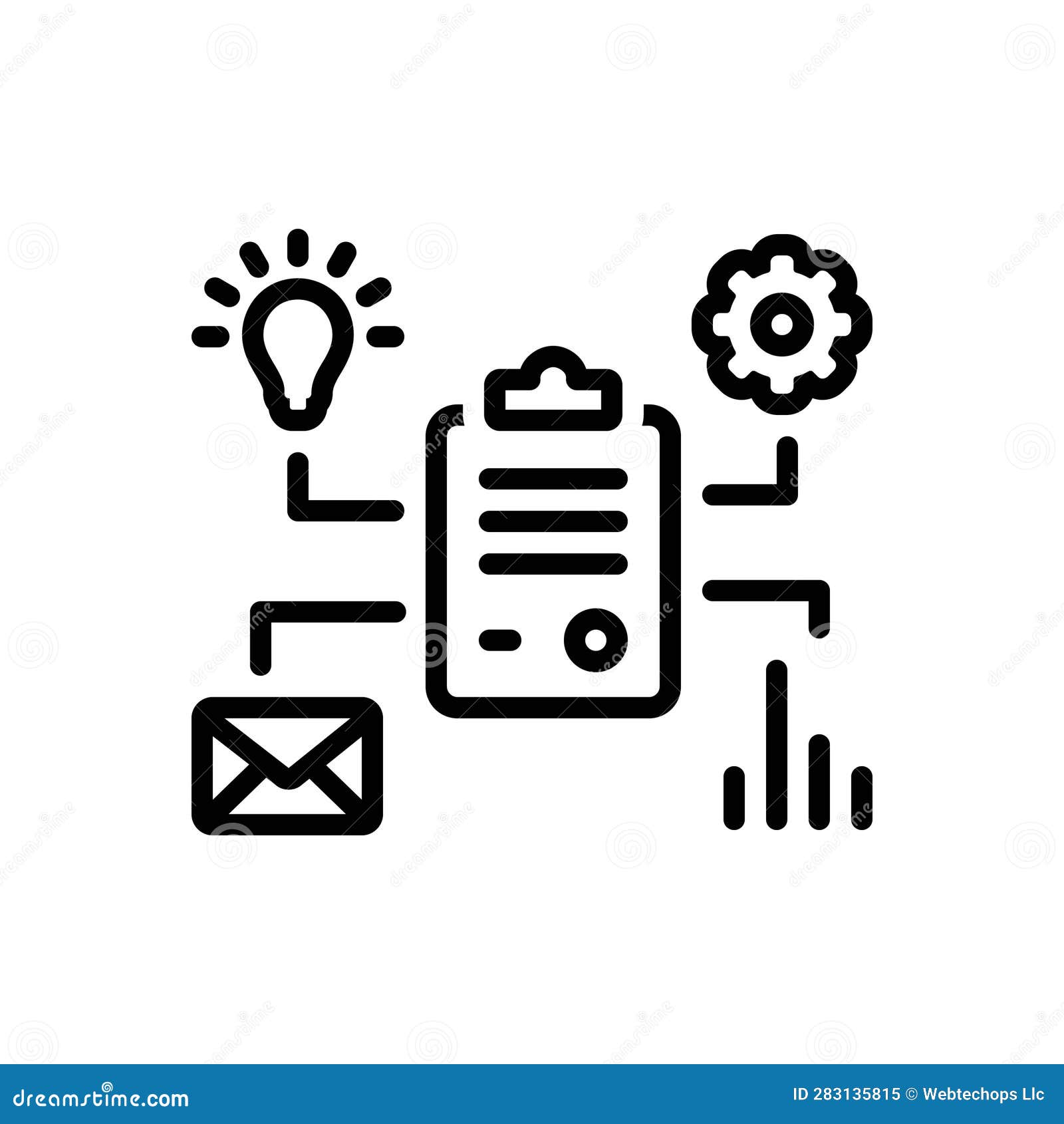 Black Line Icon for Procedure, Process and System Stock Vector ...