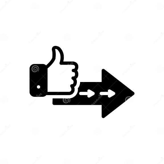 Black Solid Icon for Proceed, Go Head and Increase Stock Vector ...