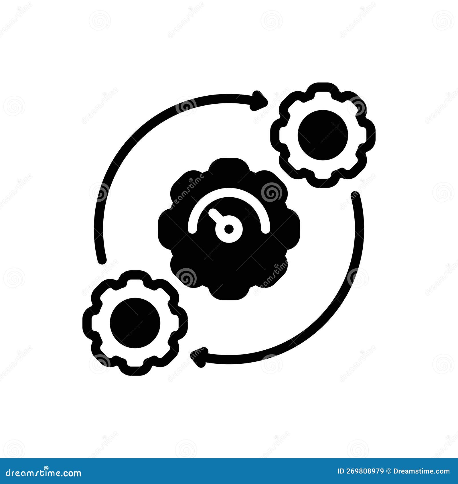 Black Solid Icon for Processes, Procedure and Setting Stock Vector ...