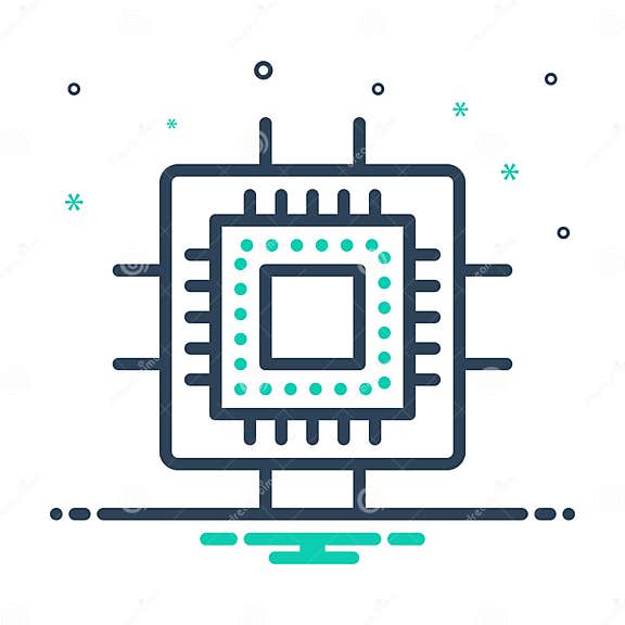 Mix Icon for Processors, Chipset and Board Stock Illustration ...