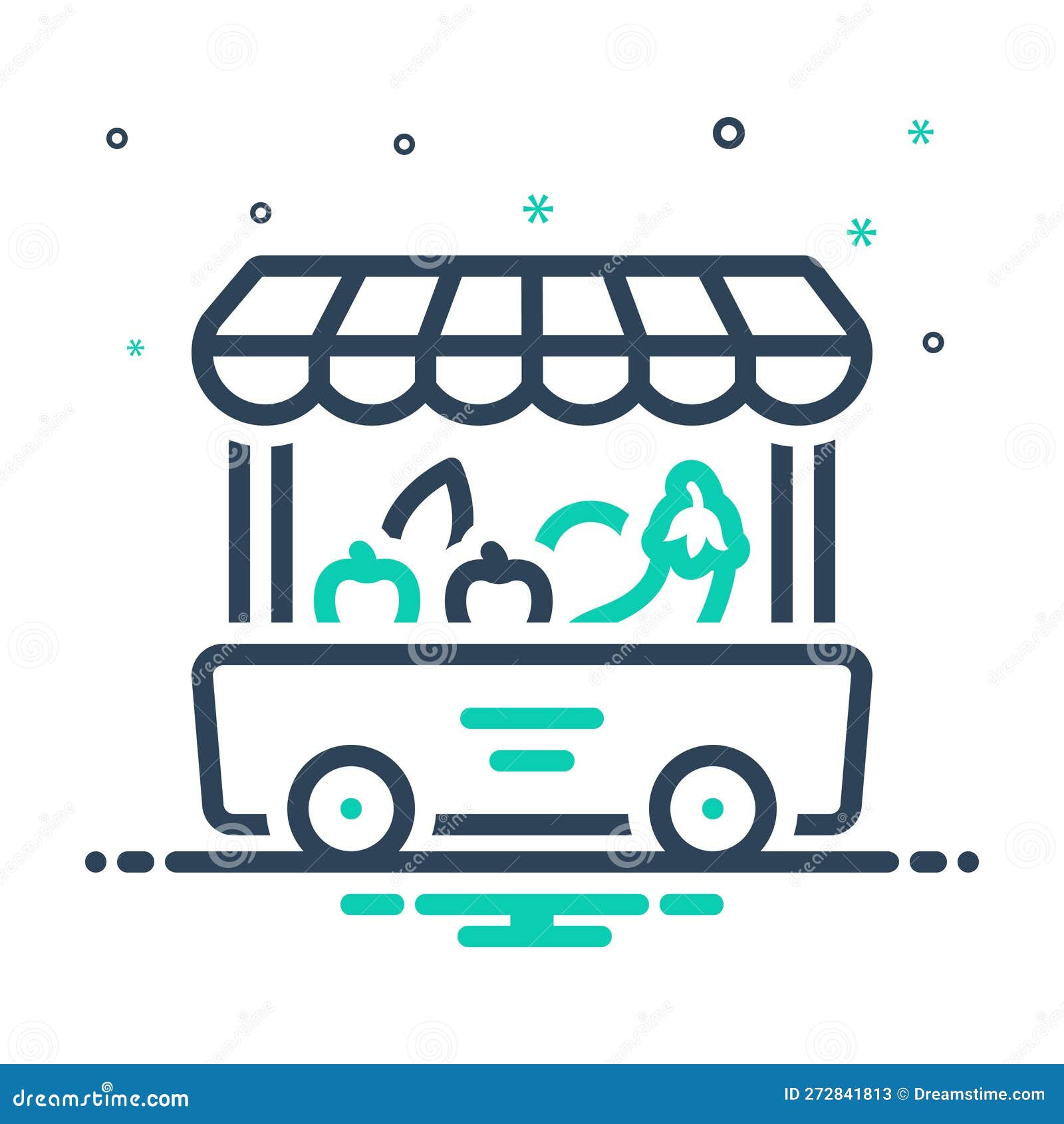 Mix Icon for Produced, Veggies and Fresh Stock Vector - Illustration of ...