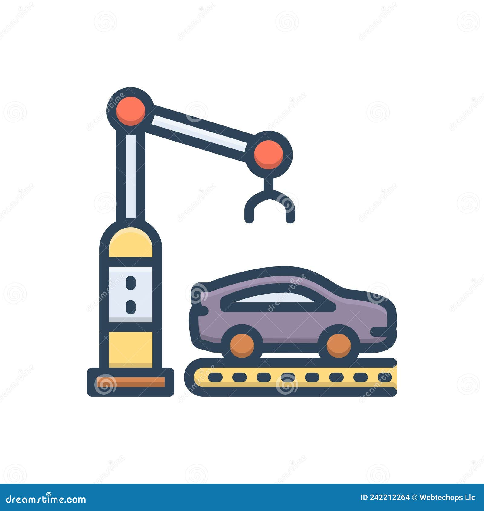 Color Illustration Icon for Production, Output and Manufacture Stock ...