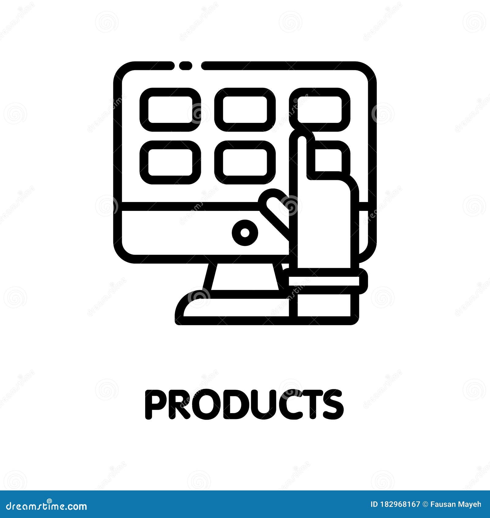 Icon Products Outline Style Icon Design Illustration on White ...