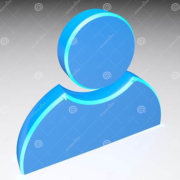 Icon for Profile, Blue on White Background - 3D Rendering Illustration ...