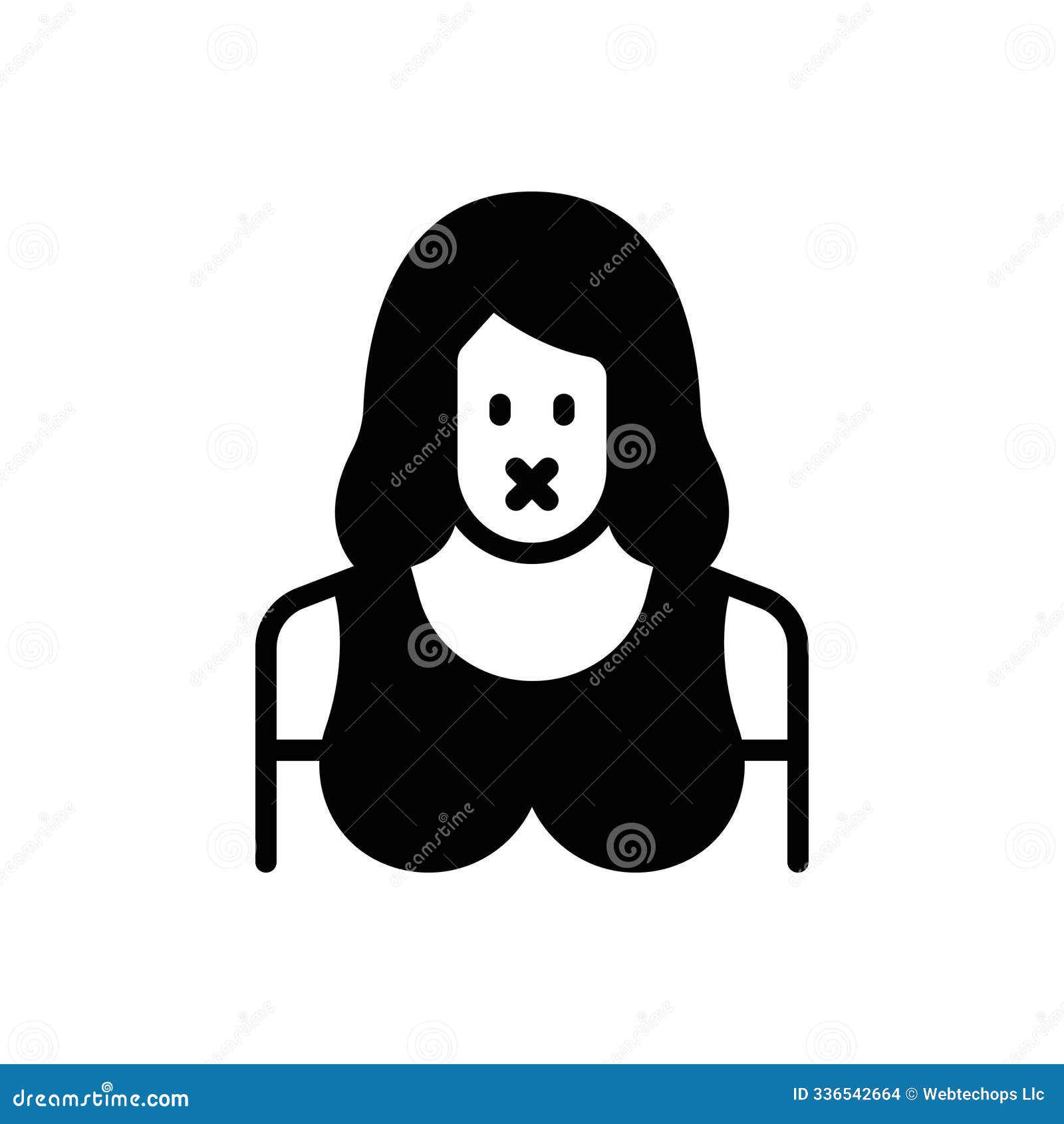 Black Solid Icon for Prohibited, Mute and Silent Stock Illustration ...