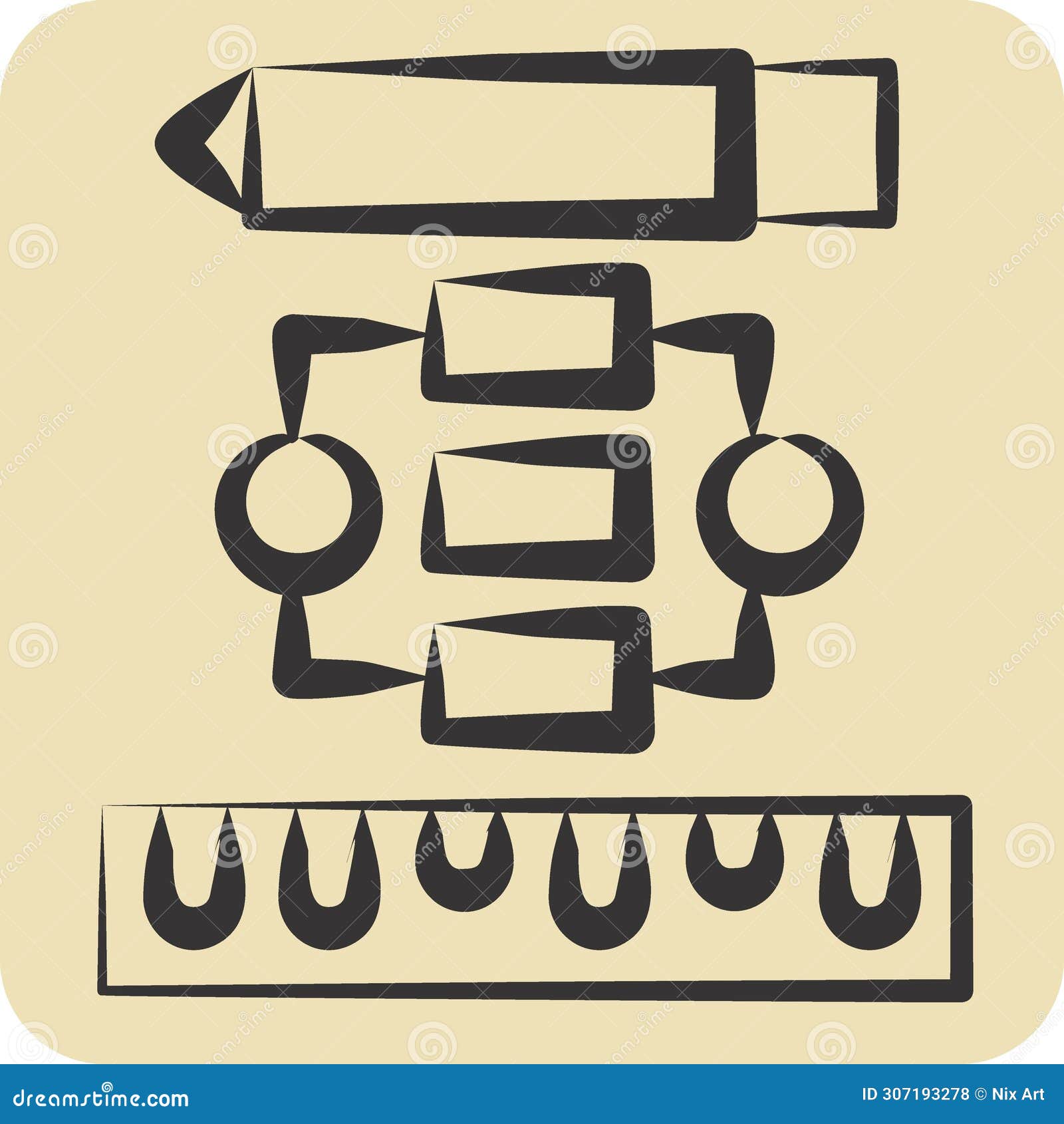 Icon Project Flowchart. Related To Creative Concept Symbol. Hand Drawn ...