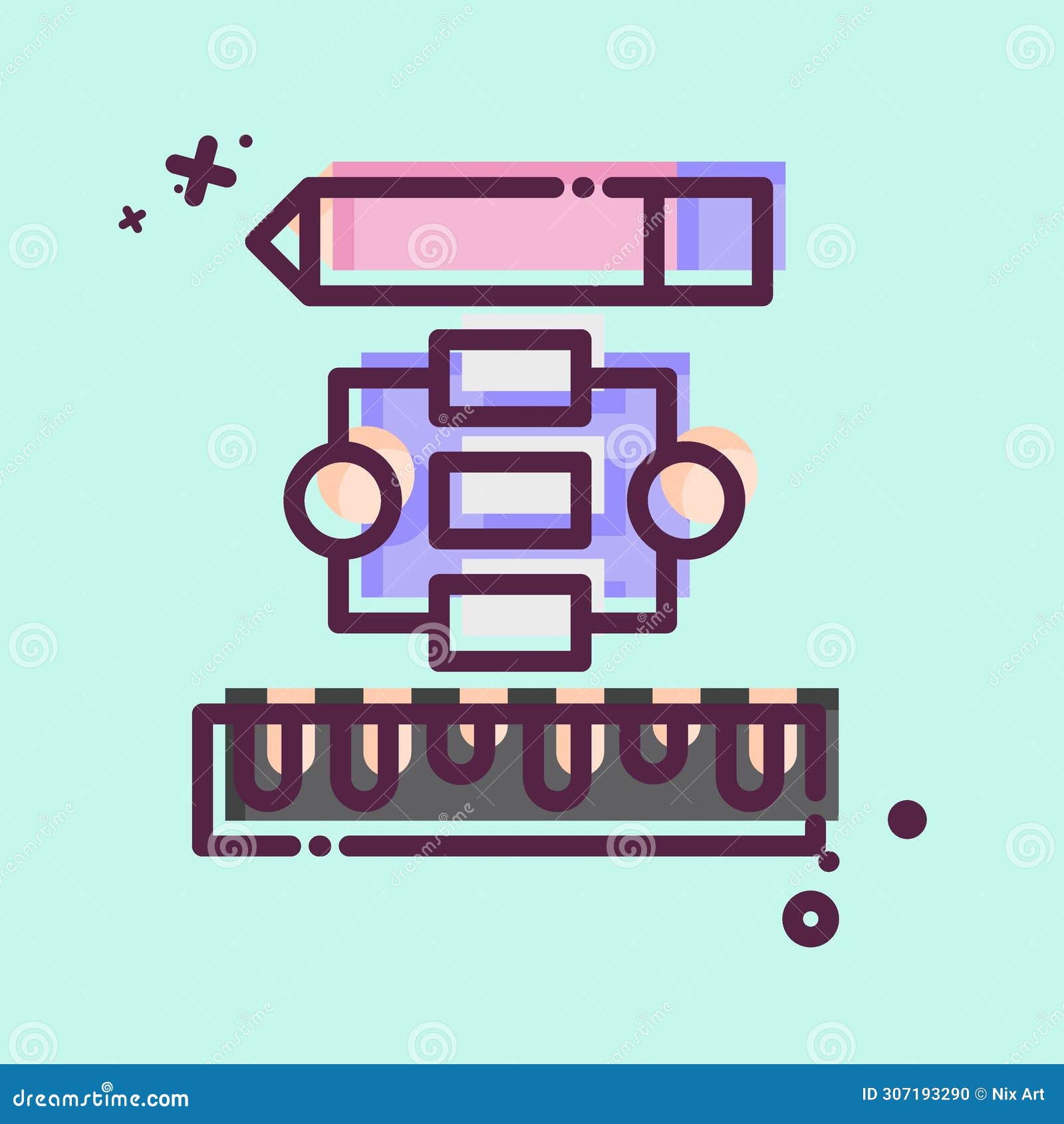Icon Project Flowchart. Related To Creative Concept Symbol. MBE Style ...