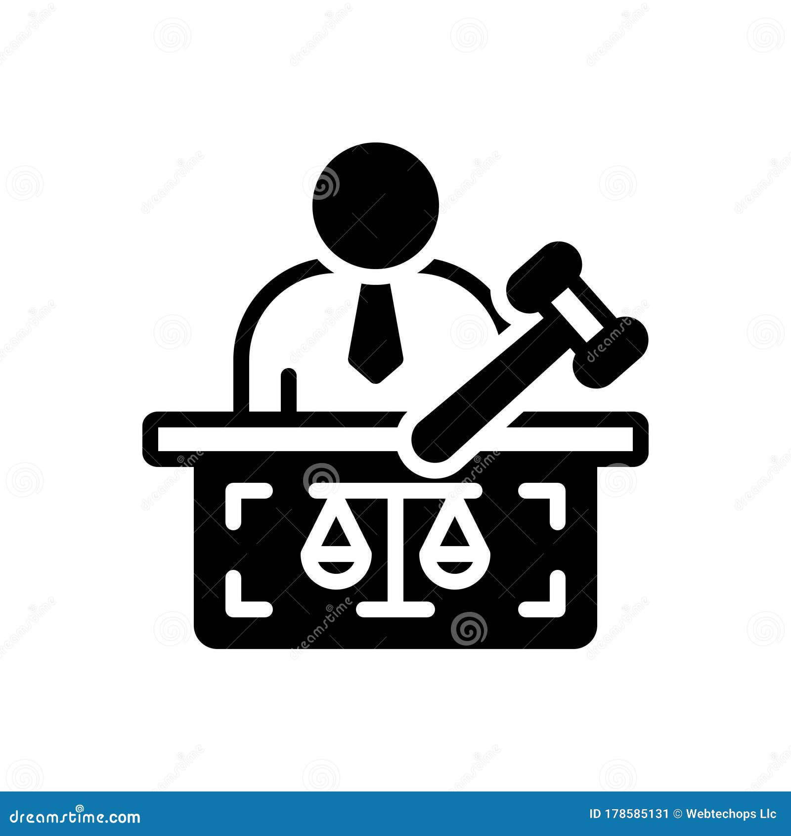 Black Solid Icon for Prosecutor, Hammer and Jury Stock Vector ...