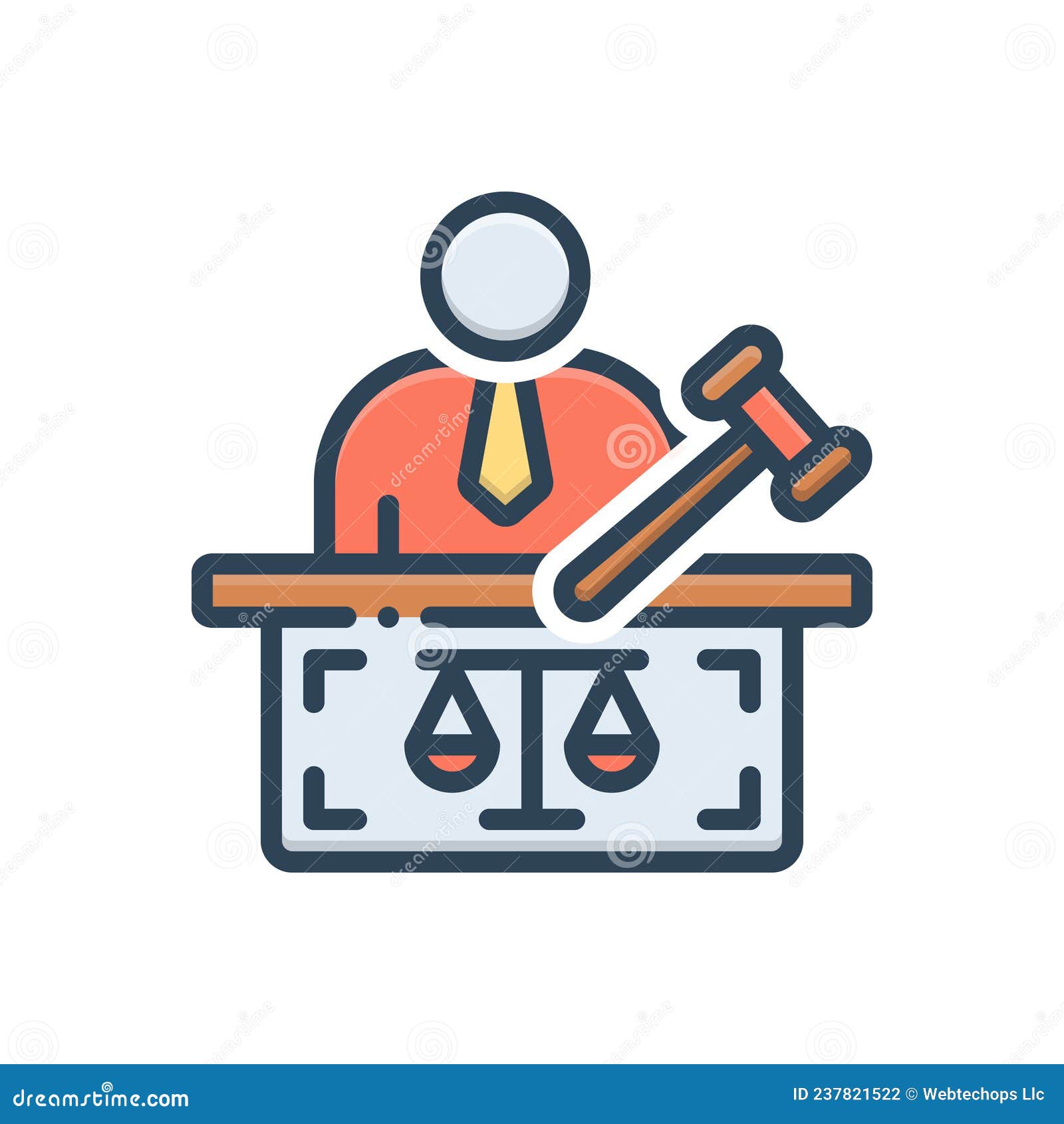 Color Illustration Icon for Prosecutor, Hammer and Jury Stock Vector ...