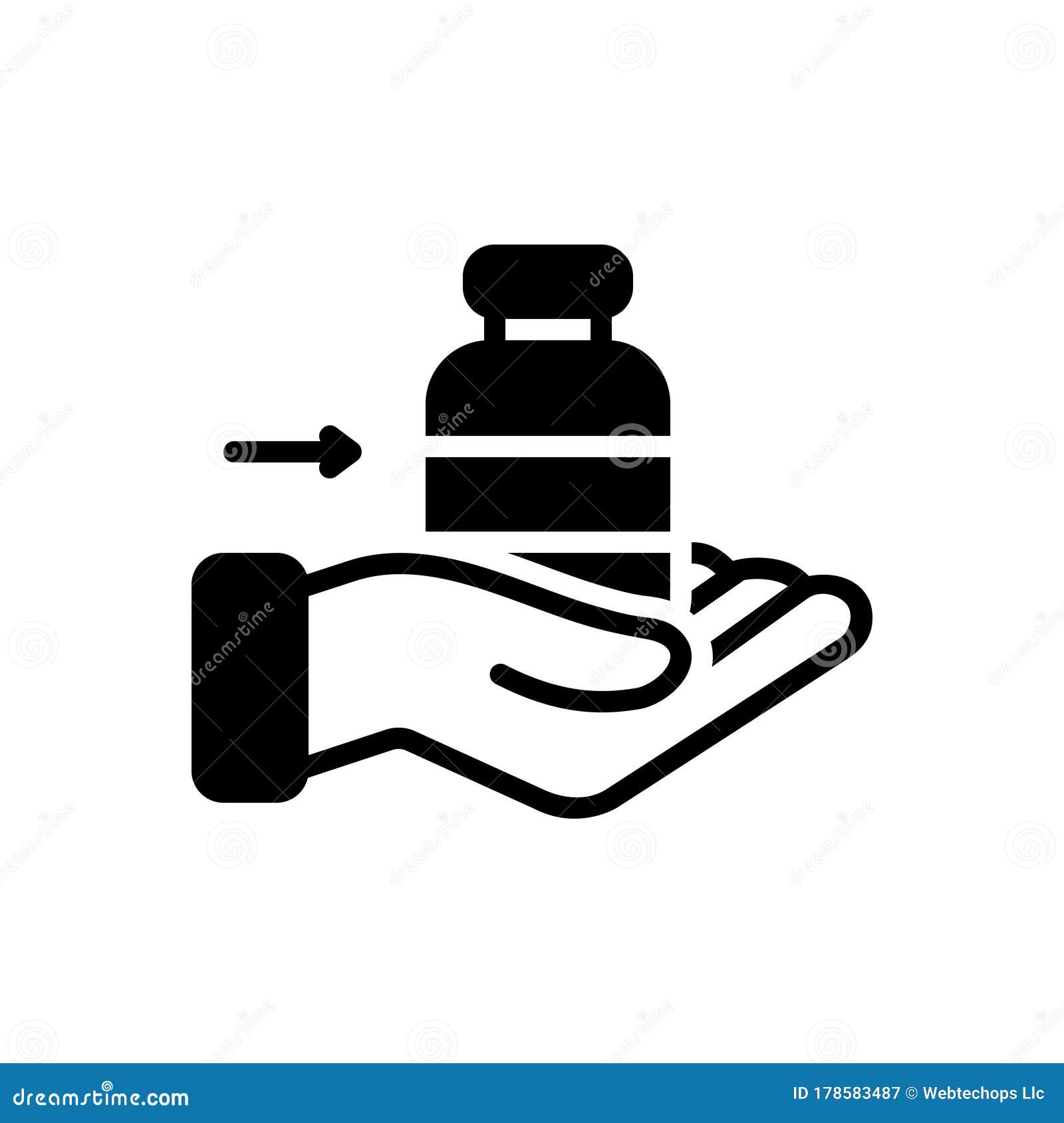 Black Solid Icon for Provide, Bestow and Give Stock Illustration ...