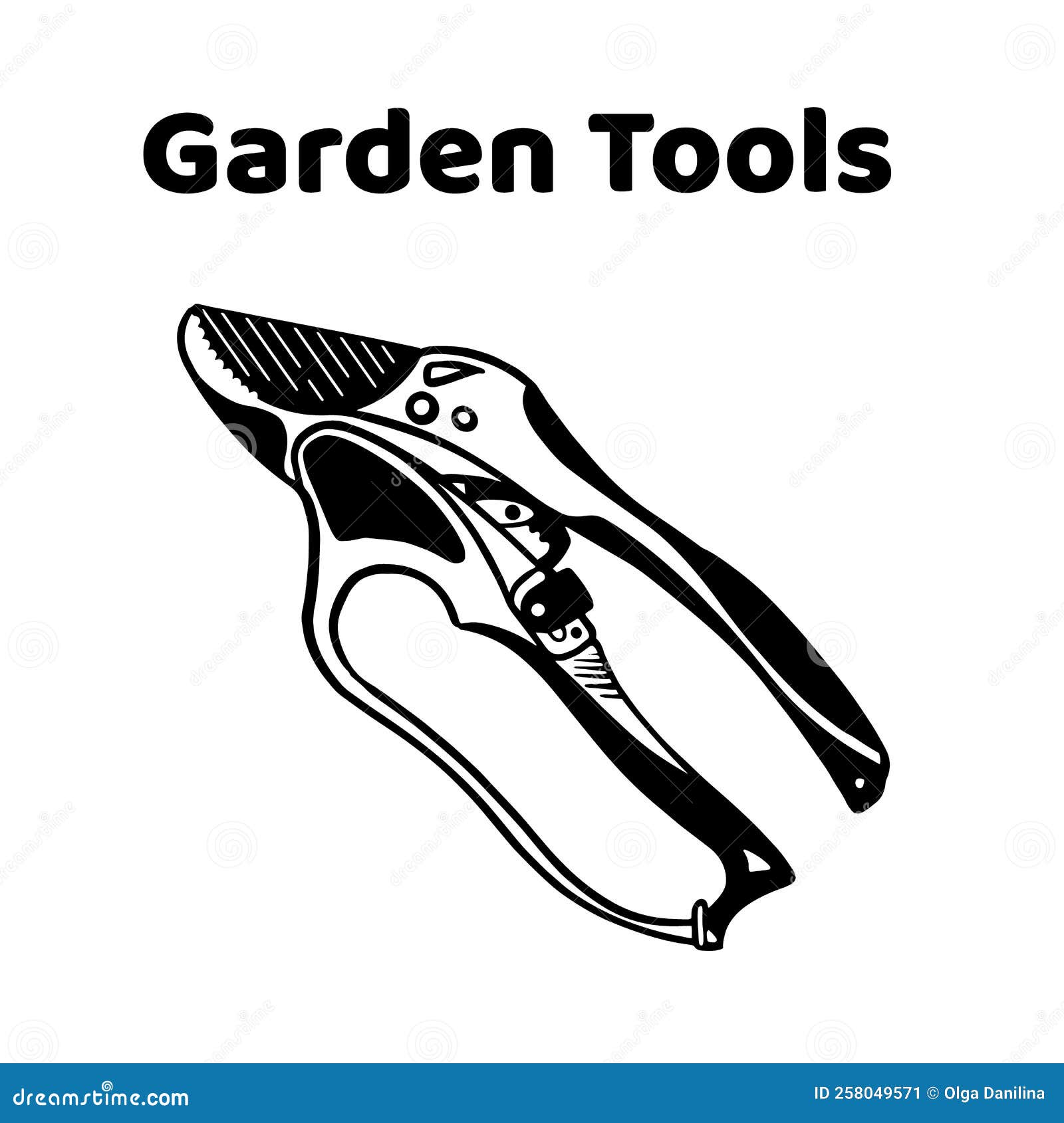 Branch Secateurs Isolated Vector Flat Style Black Stock Vector ...