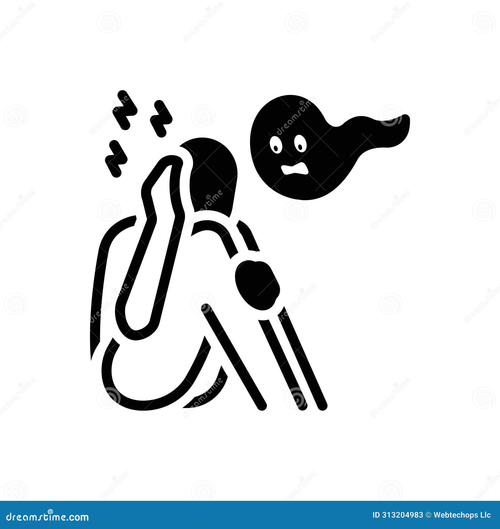 Black Solid Icon for Psychosis, Psycho and Fear Stock Illustration ...