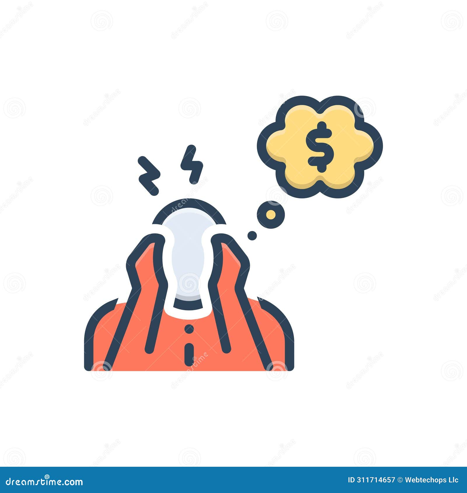 Color Illustration Icon for Ptsd, Post Traumatic Stress Disorder and ...