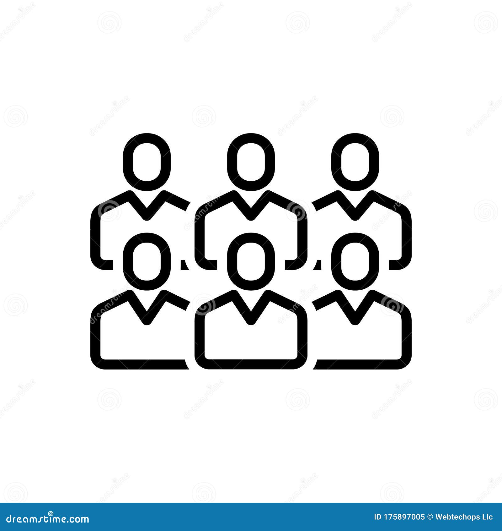 Black Line Icon for Public, Common and Mass Stock Vector - Illustration ...