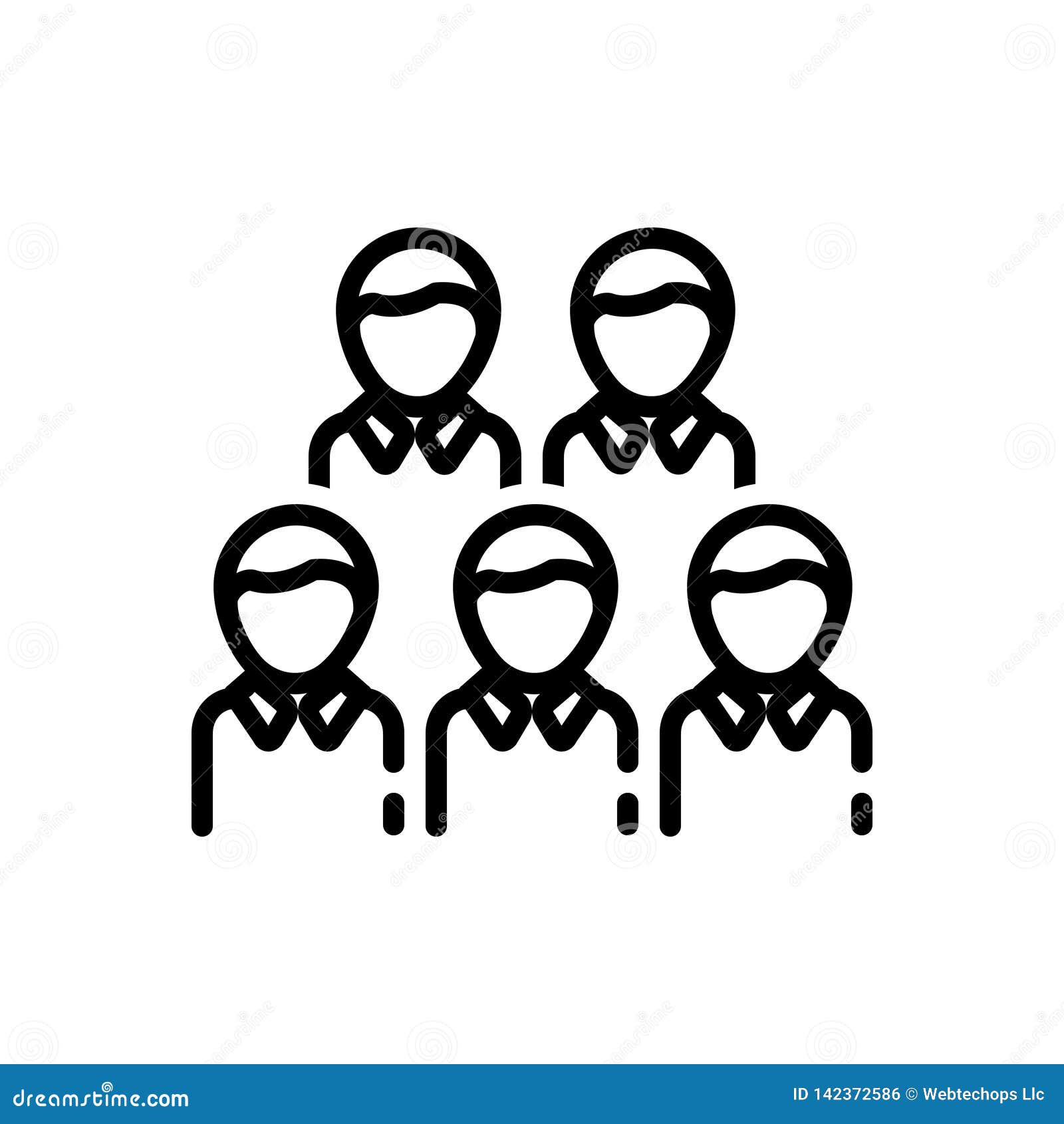 Black Line Icon for Public, People and Group Stock Vector ...