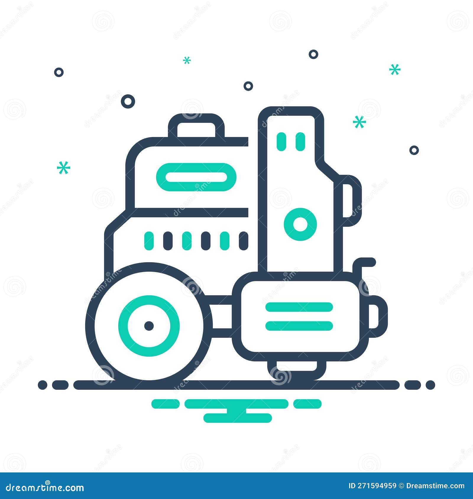 Mix Icon for Pumps, Machine and Pipeline Stock Illustration ...