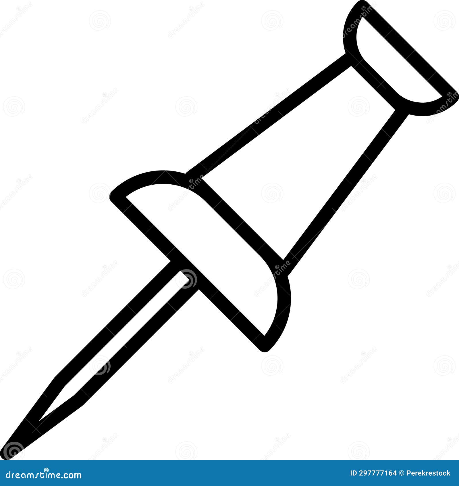Icon of Push Pin. Editable Stroke EPS10 Stock Illustration ...