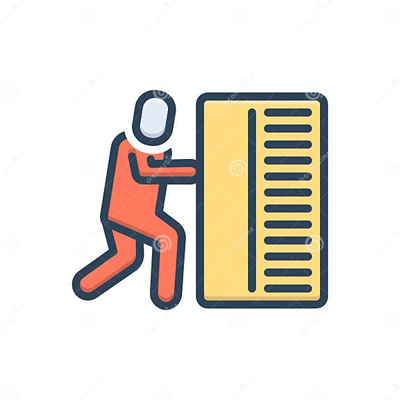 Color Illustration Icon for Pushing, Shove and Budge Stock Vector ...