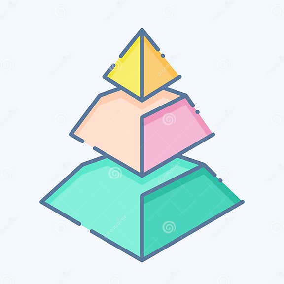 Icon Pyramid Chart. Related To 3D Visualization Symbol. Doodle Style ...