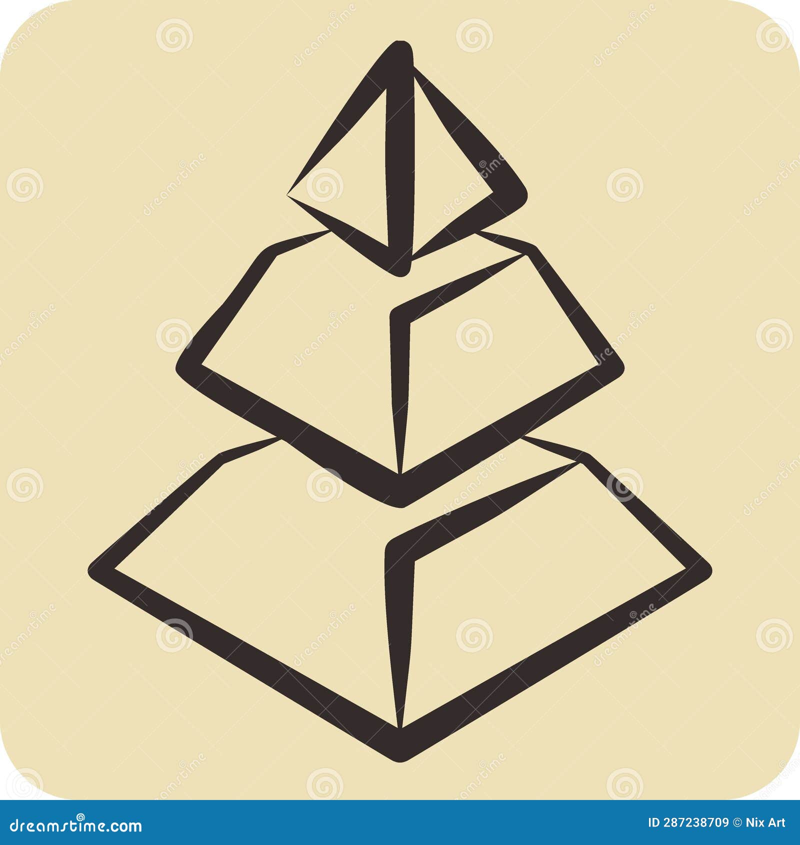 Icon Pyramid Chart. Related To 3D Visualization Symbol. Hand Drawn ...