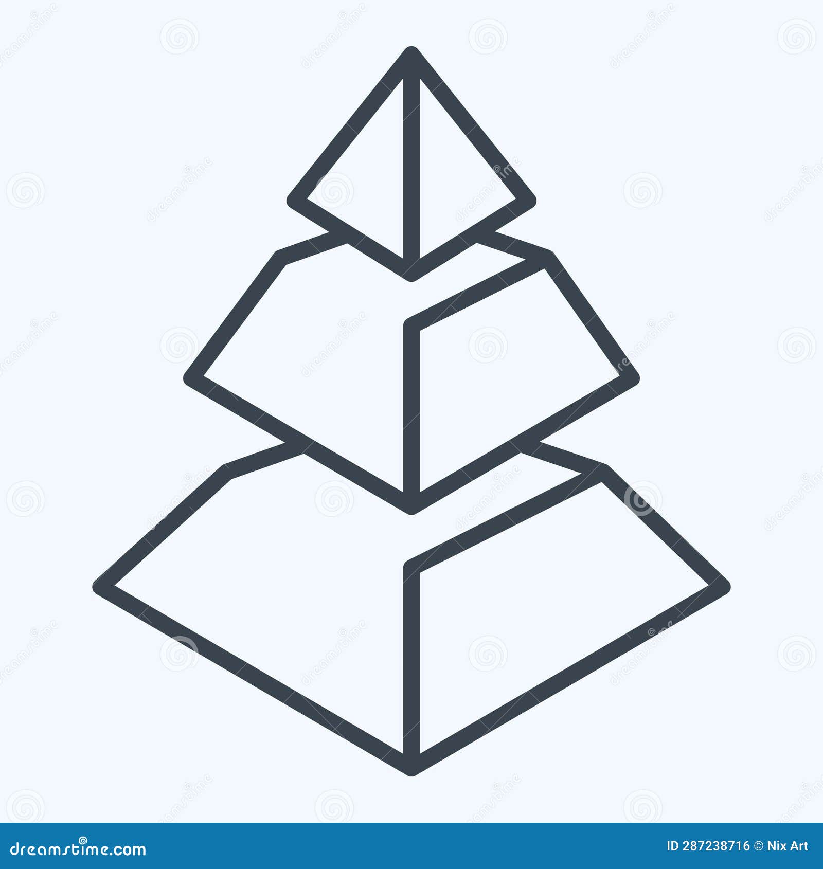 Icon Pyramid Chart. Related To 3D Visualization Symbol. Line Style ...