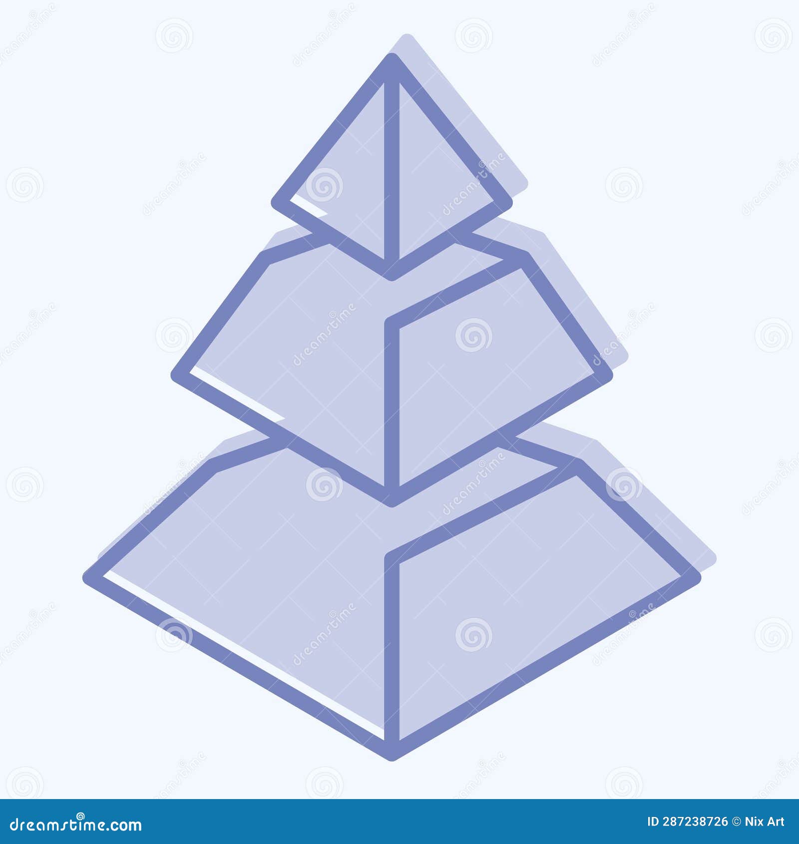 Icon Pyramid Chart. Related To 3D Visualization Symbol. Two Tone Style ...