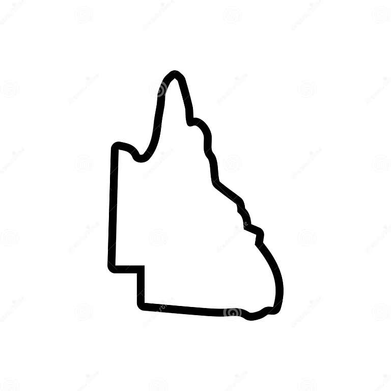 Black Line Icon for Qld, Country and State Stock Vector - Illustration ...