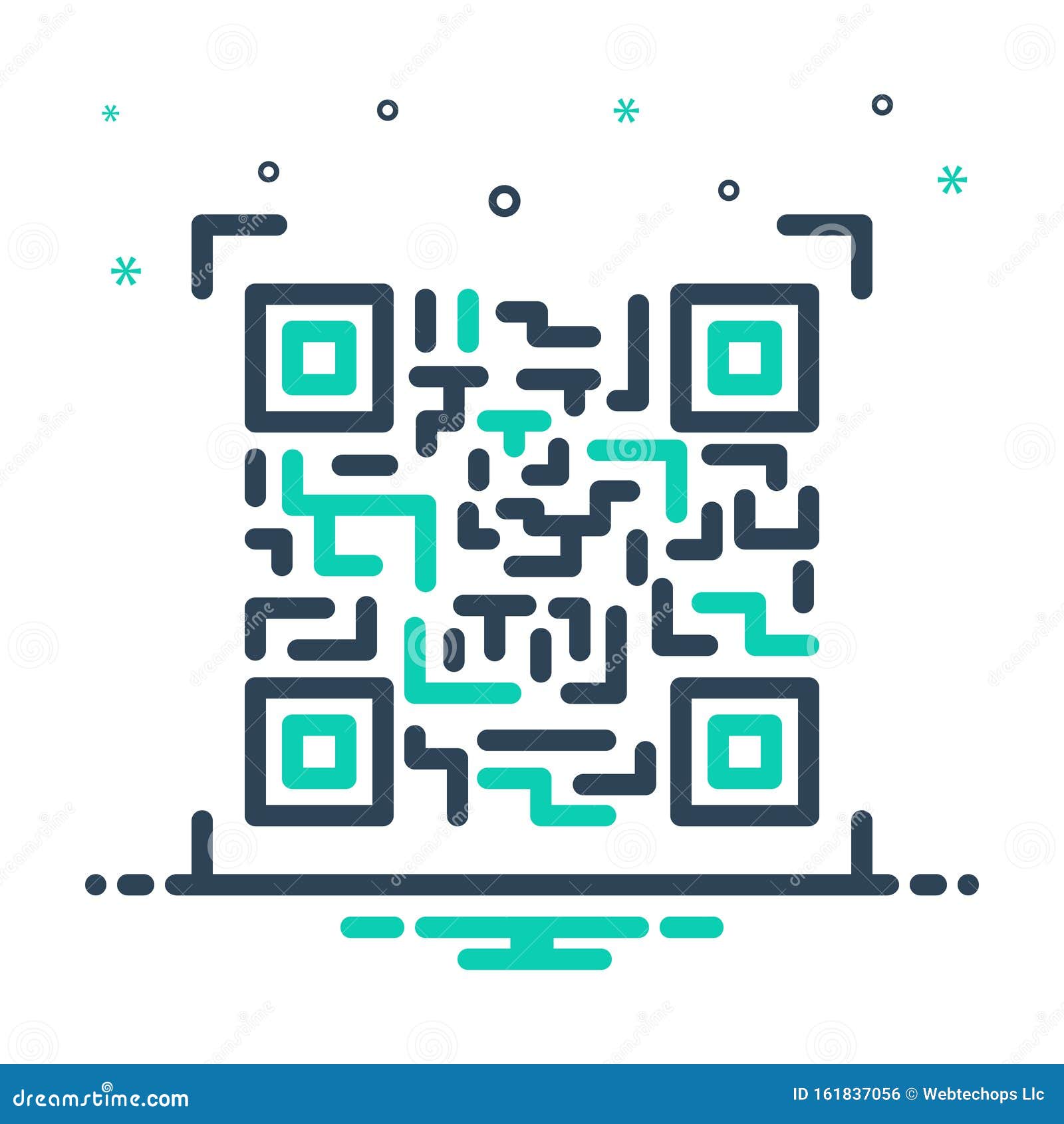 Mix Icon for Qr Code, Scan and Technology Stock Vector - Illustration ...