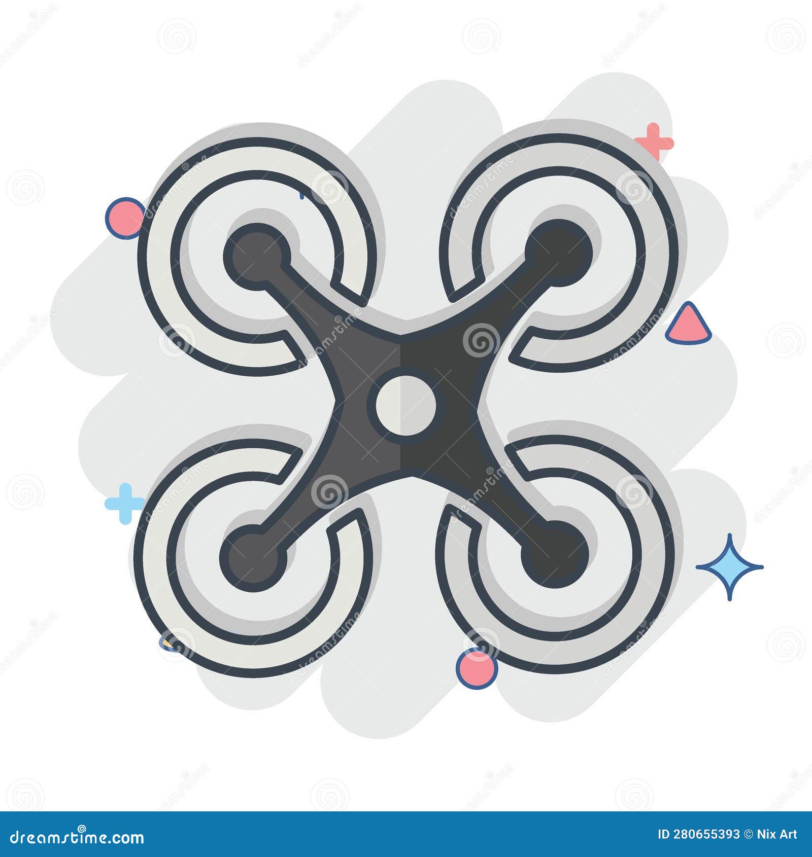 Icon Quadcopter. Related To Drone Symbol. Comic Style. Simple Design ...