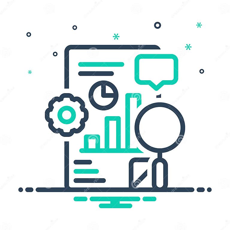 Mix Icon for Quantitative, Data and Research Stock Vector ...