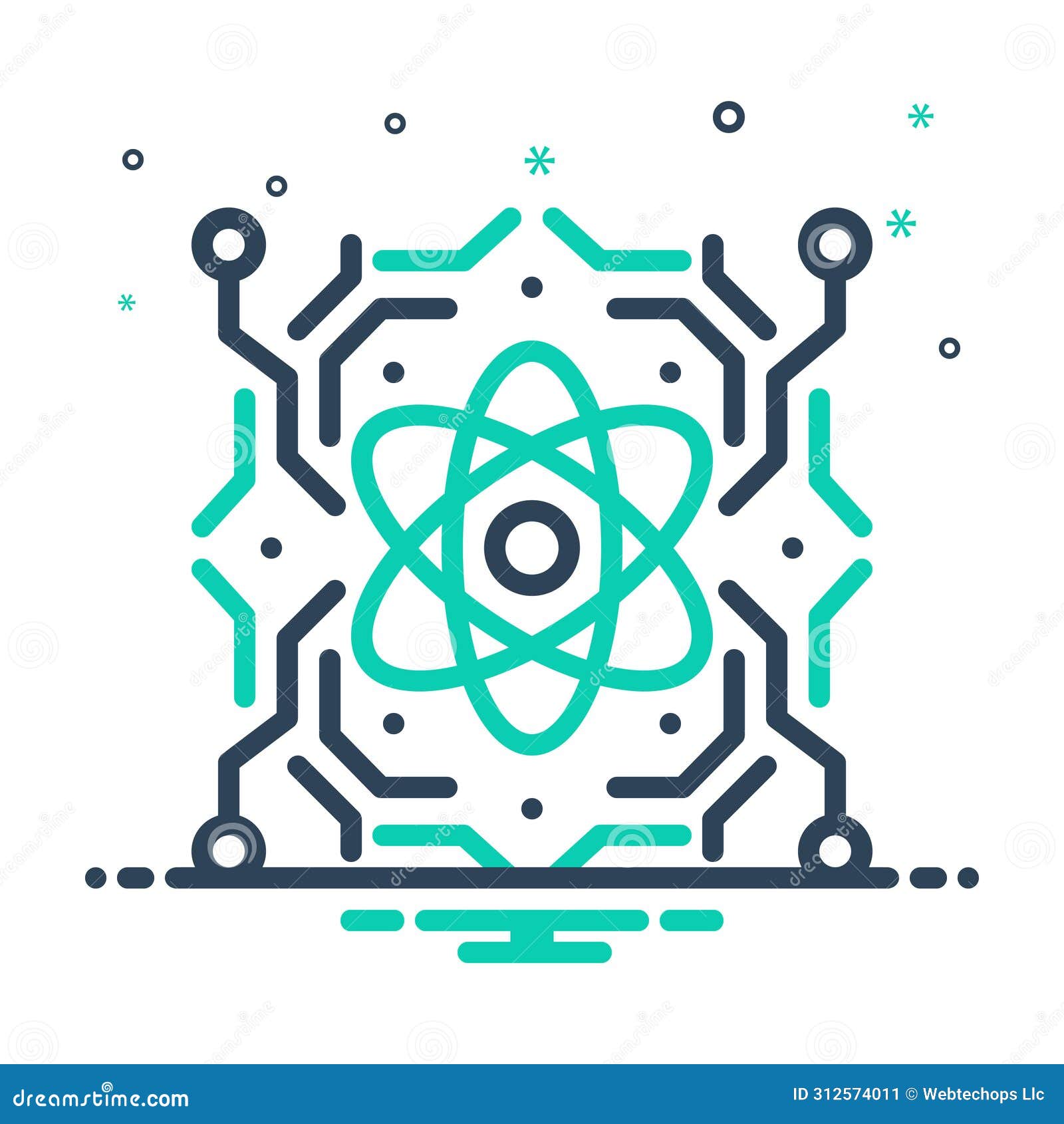 Mix Icon for Quantum, Artificial and Network Stock Vector ...