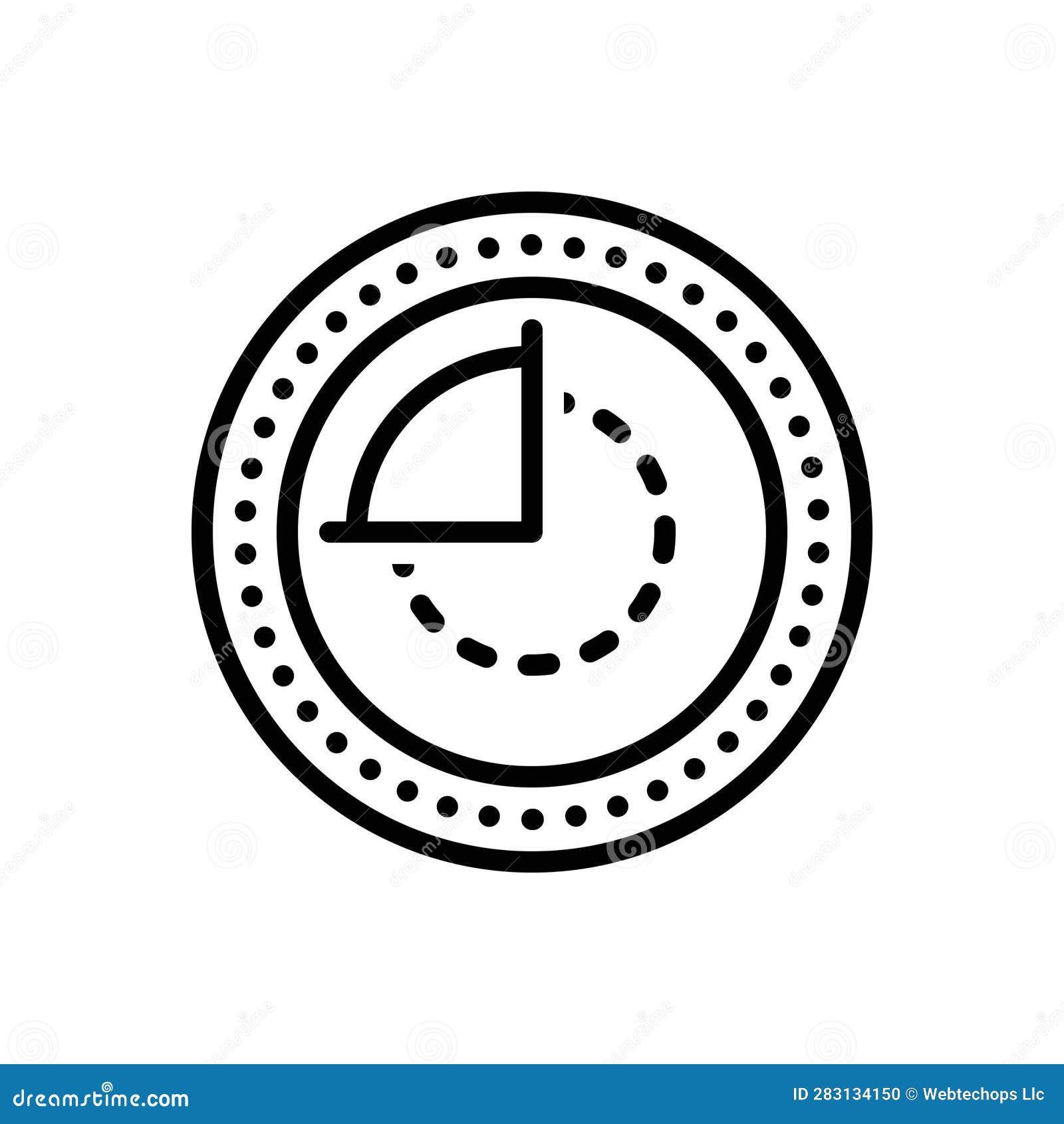 Black Line Icon for Quarter, One Fourth and Section Stock Vector ...