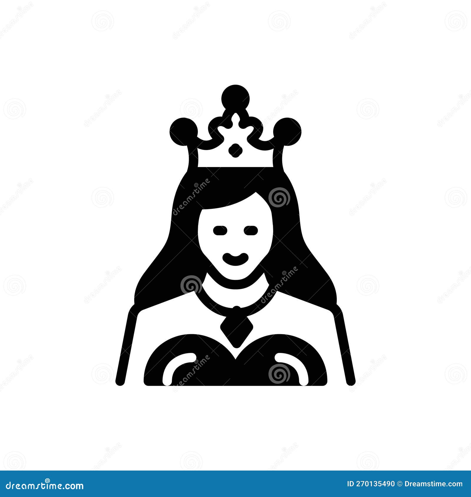 Black Solid Icon for Queen, Highness and Crown Stock Vector ...