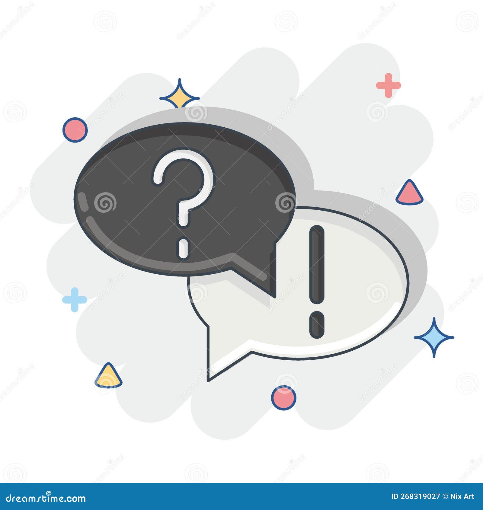 Icon Question and Answer. Related To Education Symbol. Comic Style ...