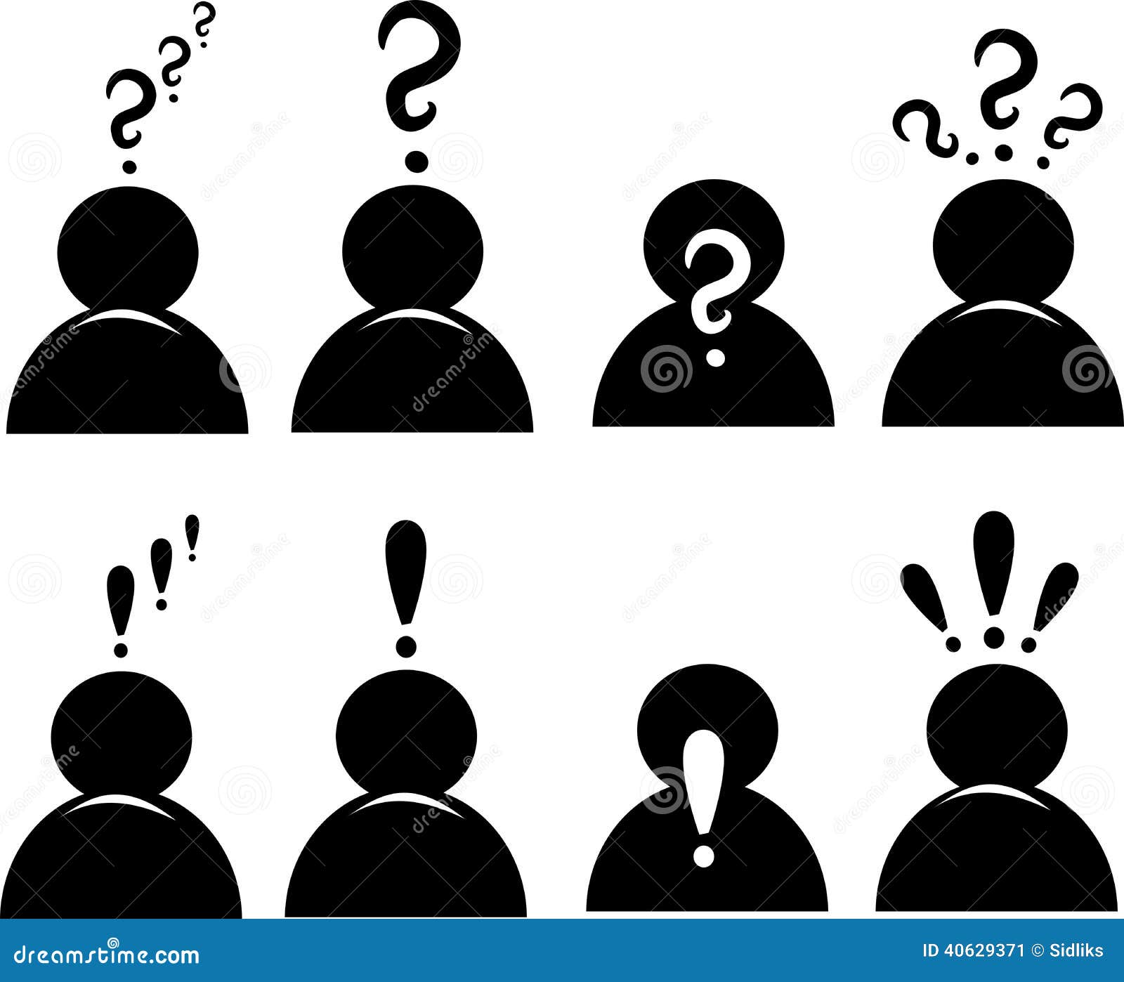 Icon Of Question Marks And Exclamation Mark Royalty-Free Stock ...